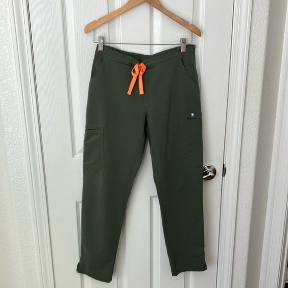 Figs | Other | Figs Green Cargo Pants With Orange Drawstring | Poshmark